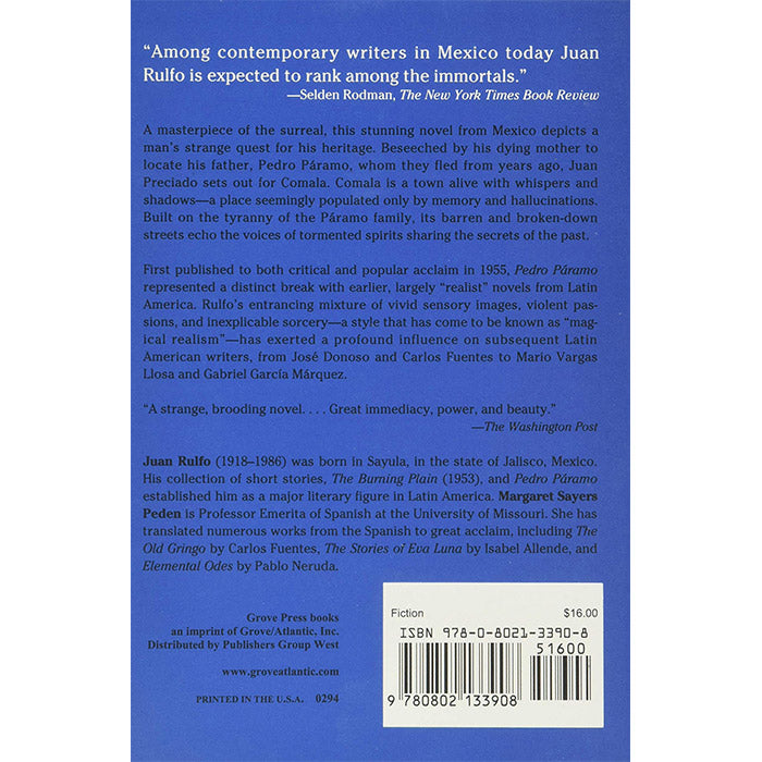 Pedro Paramo by Juan Rulfo | Margaret Sayers Peden translation – 50 ...